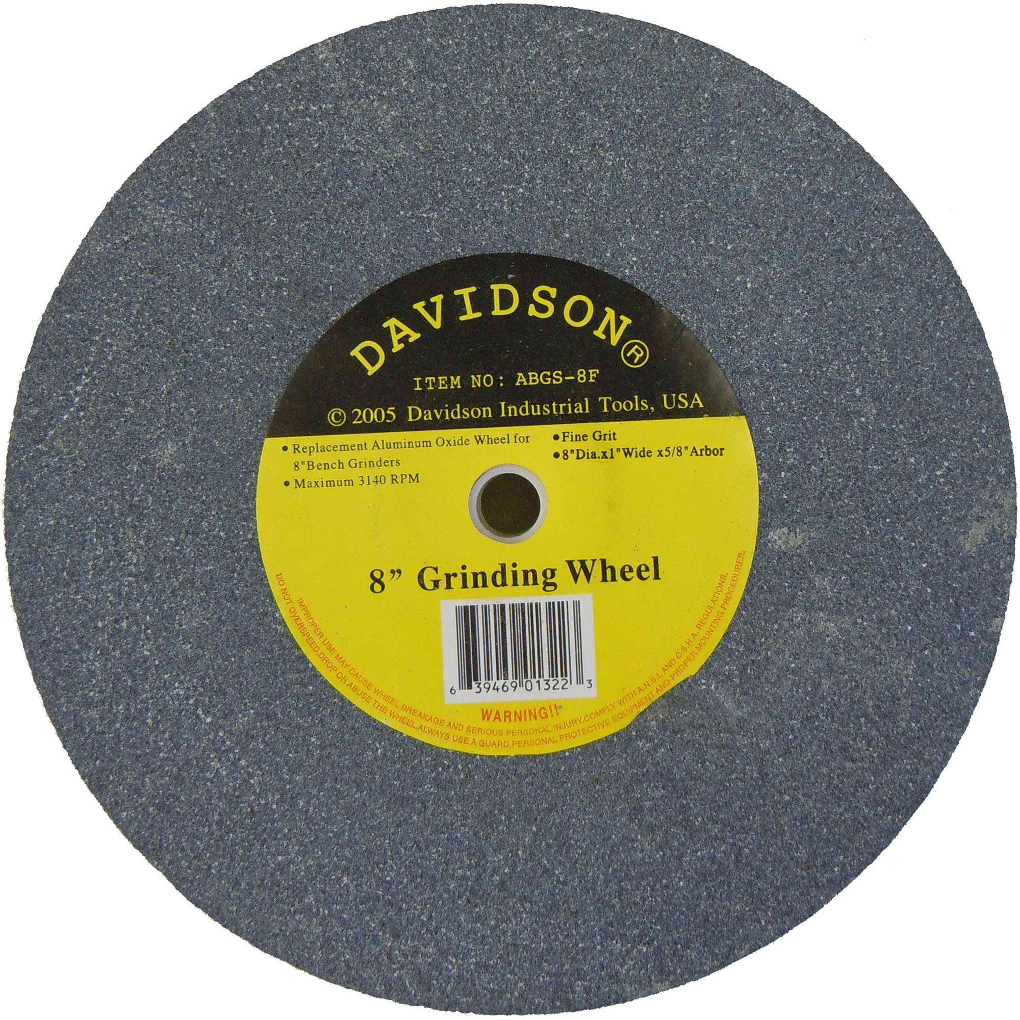 GRINDING STONE WHEEL, 8", 3/4" ARBOR, FINE - Valley Industries Corporation