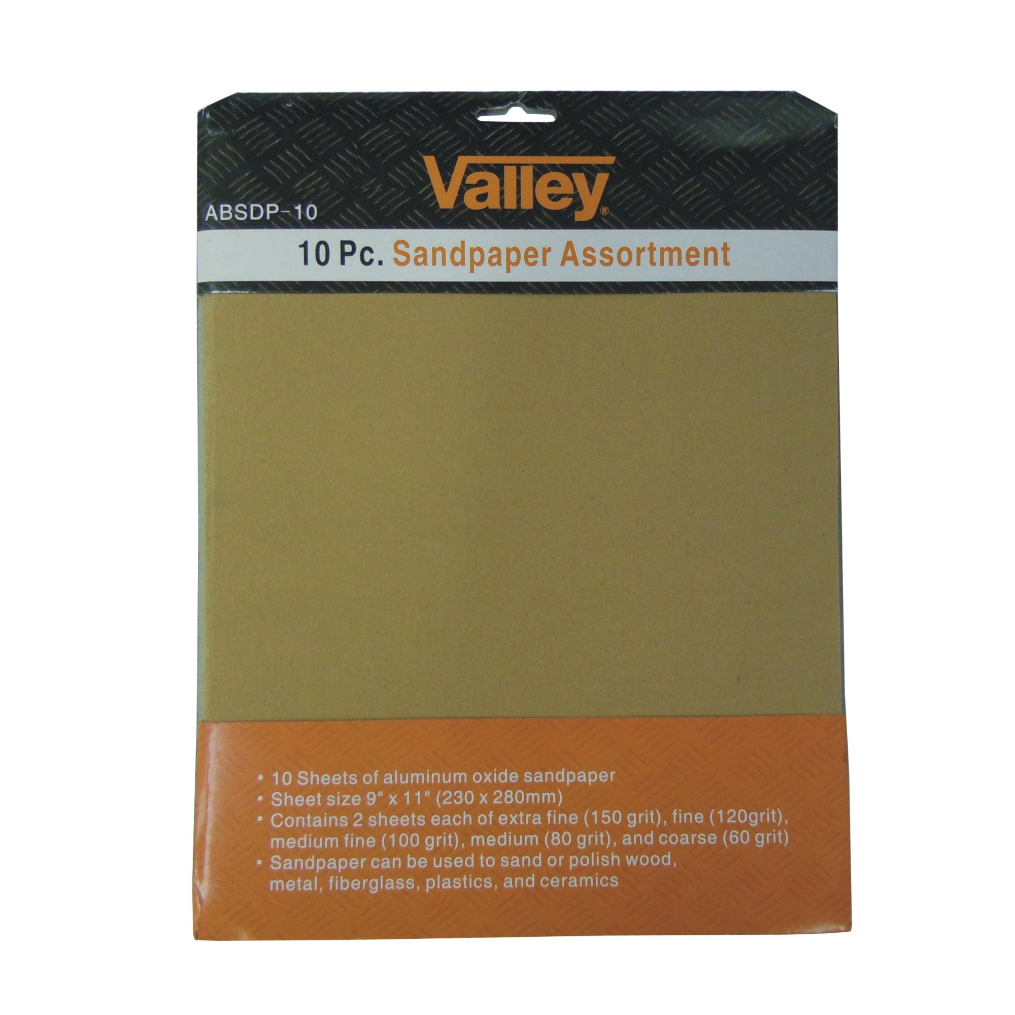 10 PC. SANDPAPER ASSORTMENT - Valley Industries Corporation