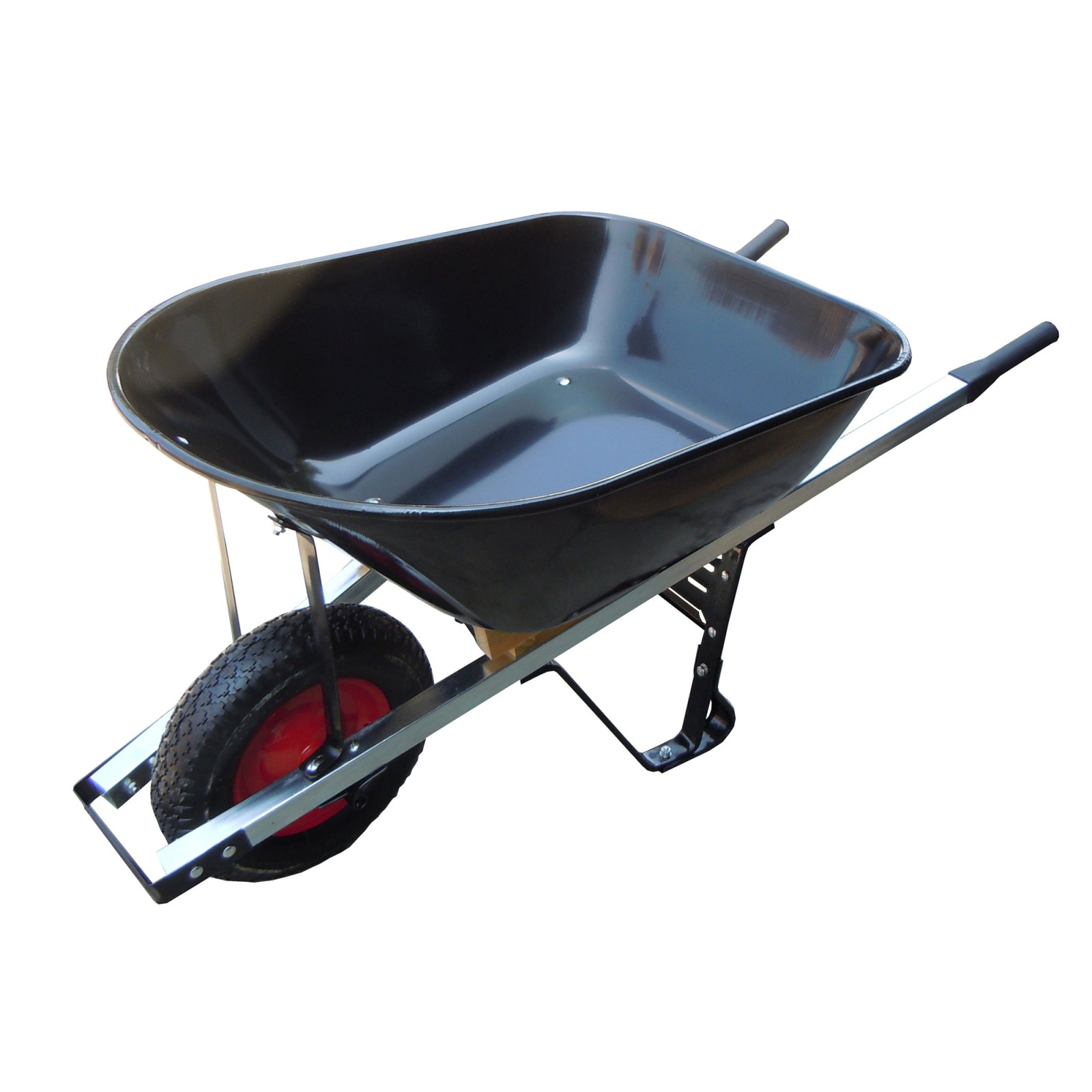 6 CUBIC FT. HD STEEL WHEELBARROW, AIR TIRE, 60" STEEL HANDLE - Valley ...