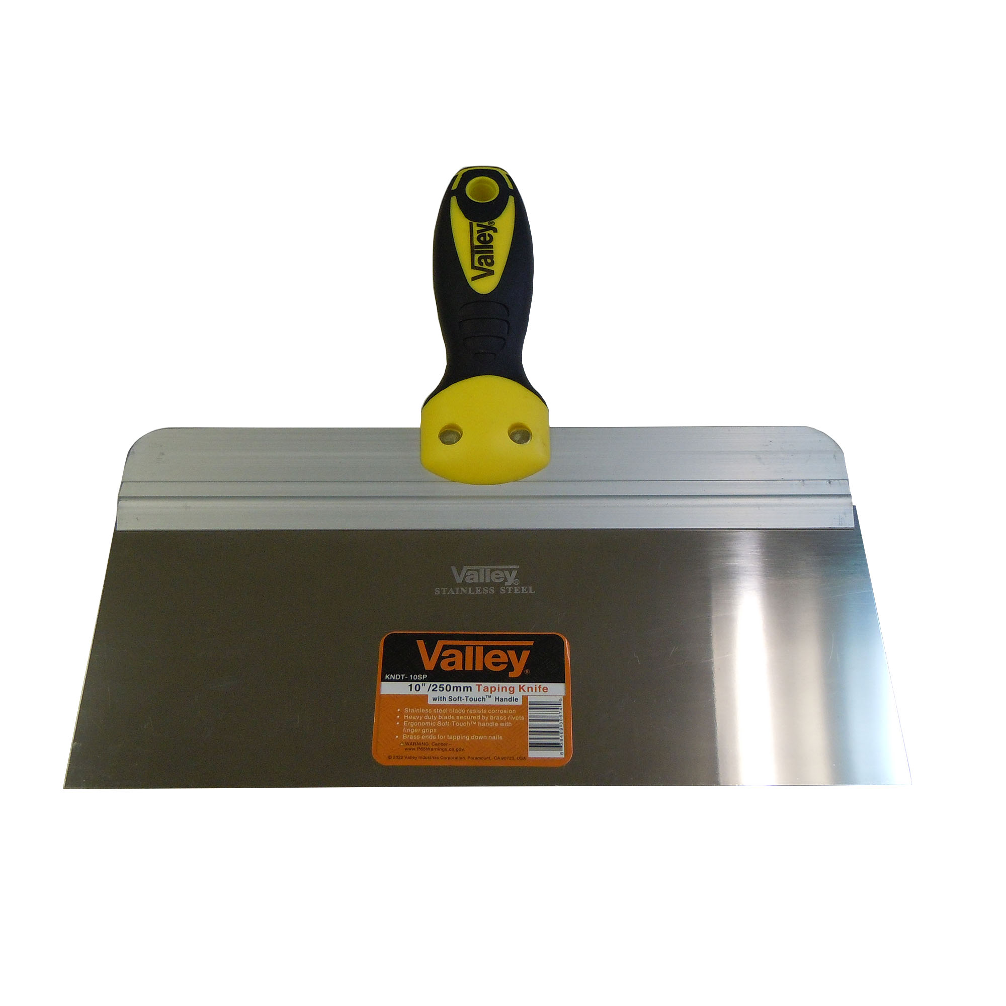 10" STAINLESS STEEL DRYWALL TAPING KNIFE, SOFT-TOUCH™ HANDLE - Valley ...