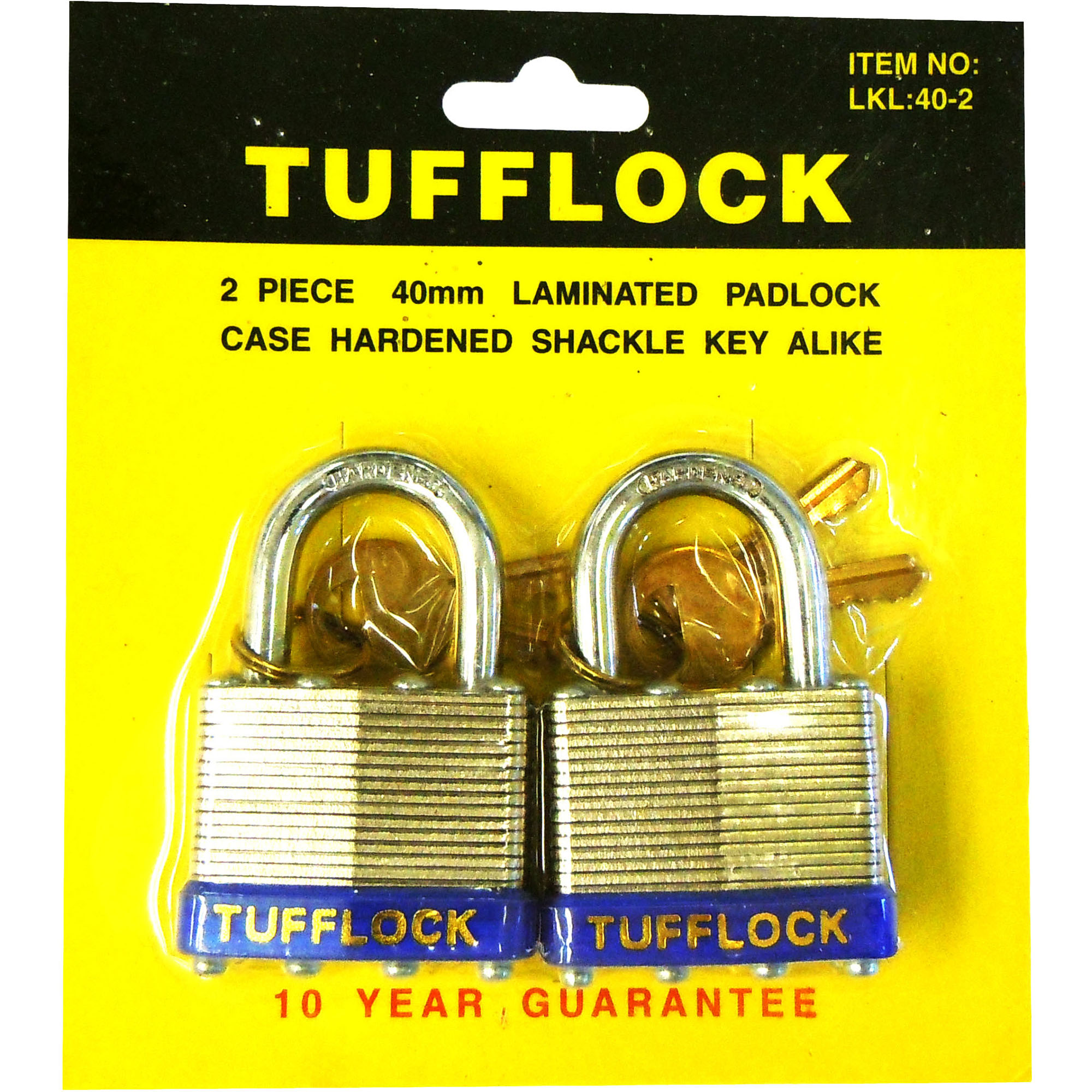 2 PC. 40 MM. LAMINATED LOCK, CARDED, KEYED ALIKE - Valley Industries ...