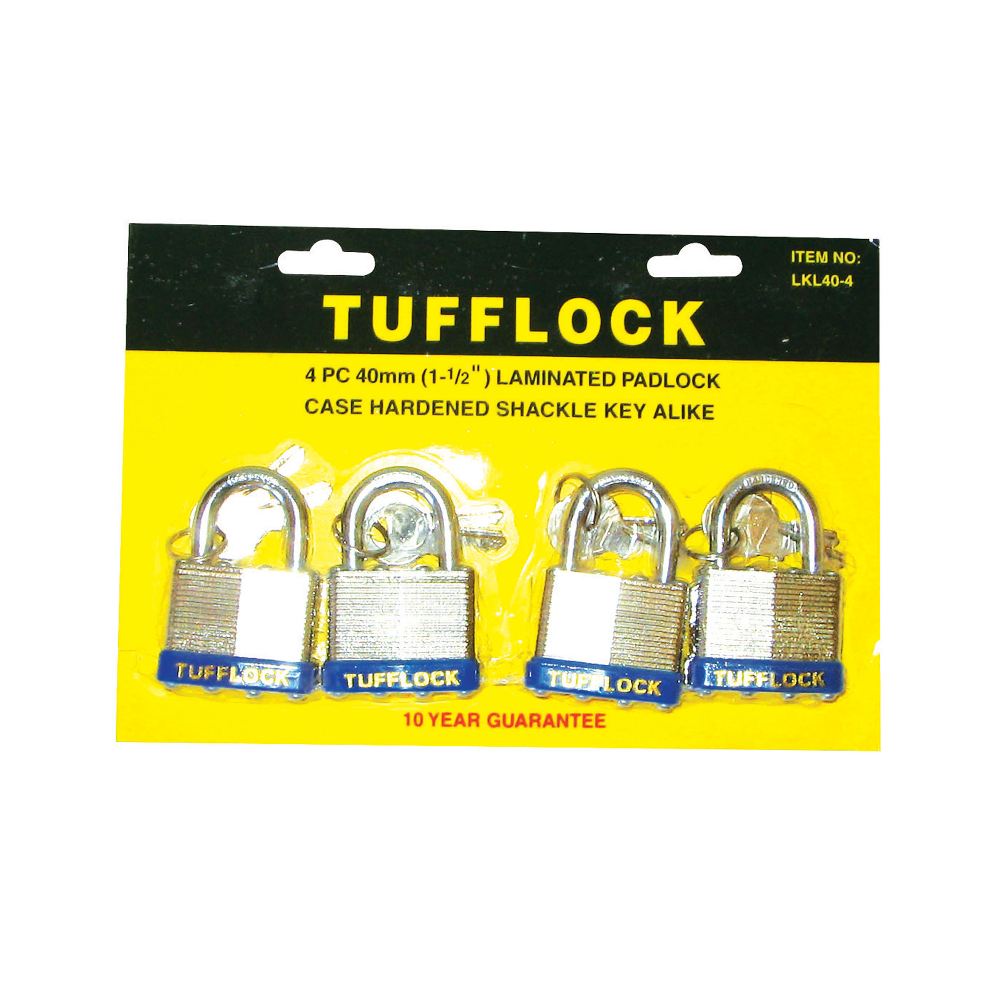 4 PC. 40 MM. LAMINATED LOCK, CARDED, KEYED ALIKE - Valley Industries ...