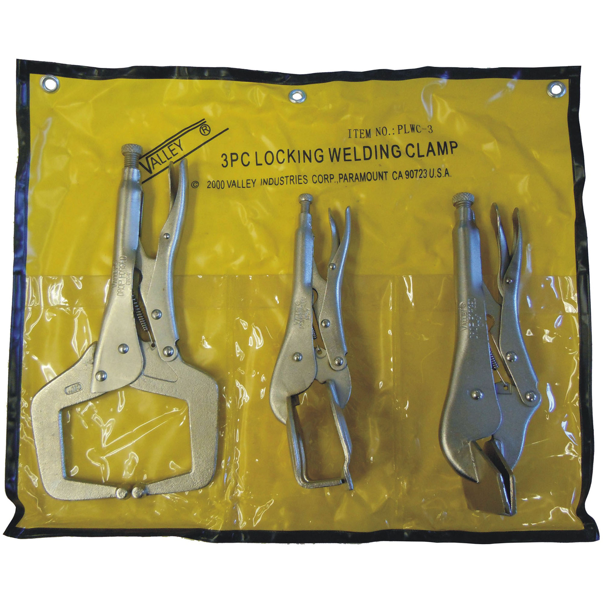 3 PC. LOCKING WELDING CLAMP, CR-V, C-CLAMP/FLAT/2PRONG - Valley ...
