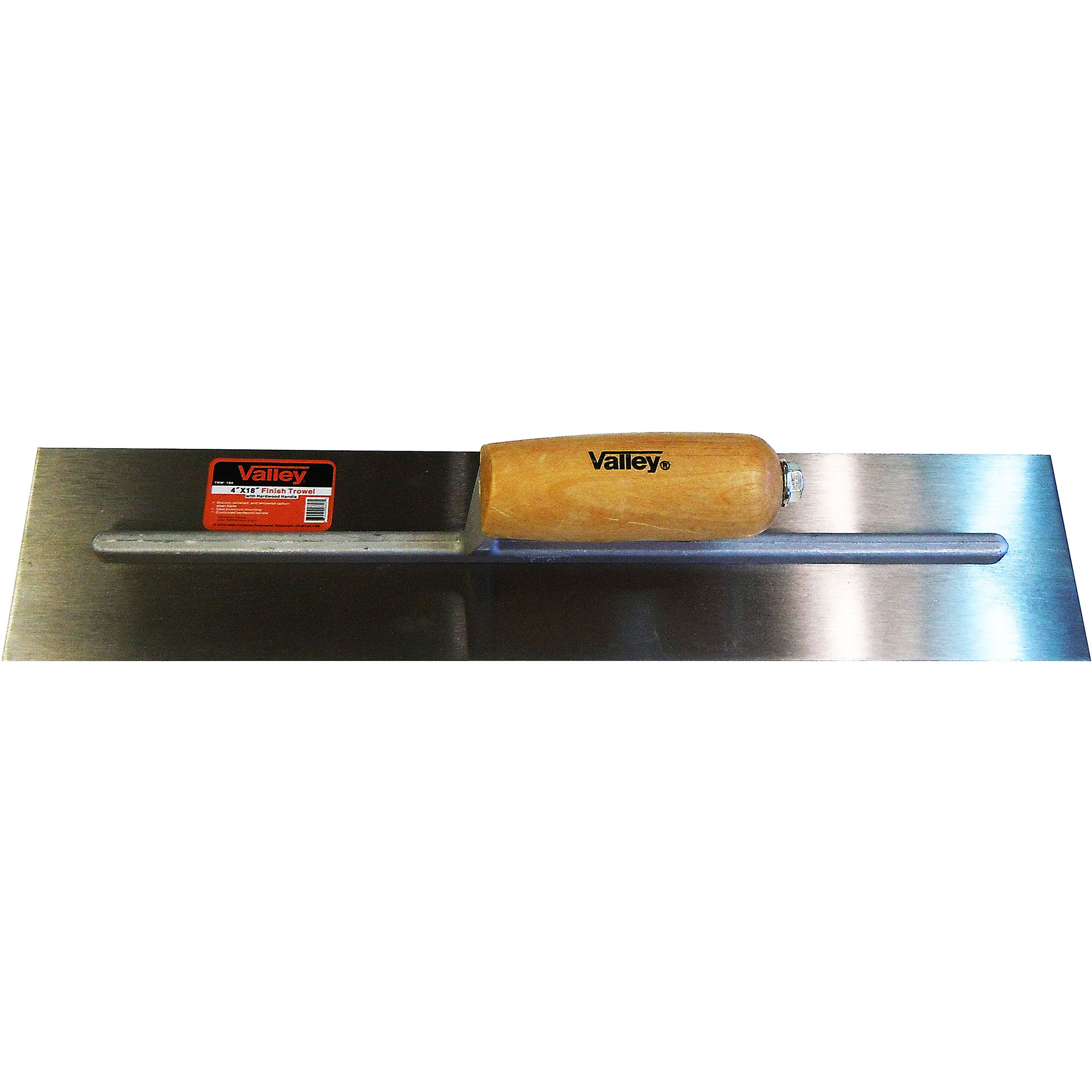 4" X 18" FINISH TROWEL, WOOD HANDLE - Valley Industries Corporation