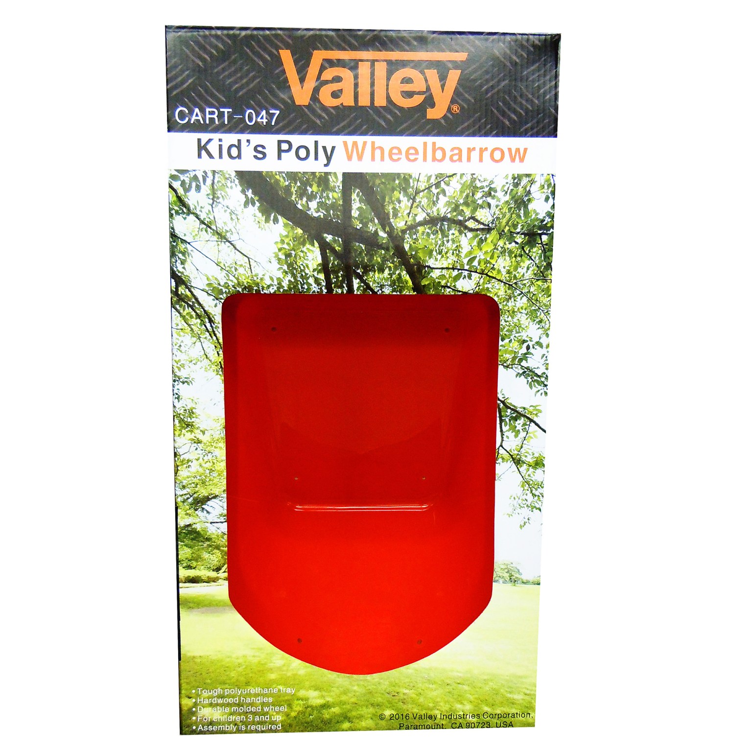 POLY KID'S WHEELBARROW, WOOD HANDLE, RED TUB - Valley Industries ...