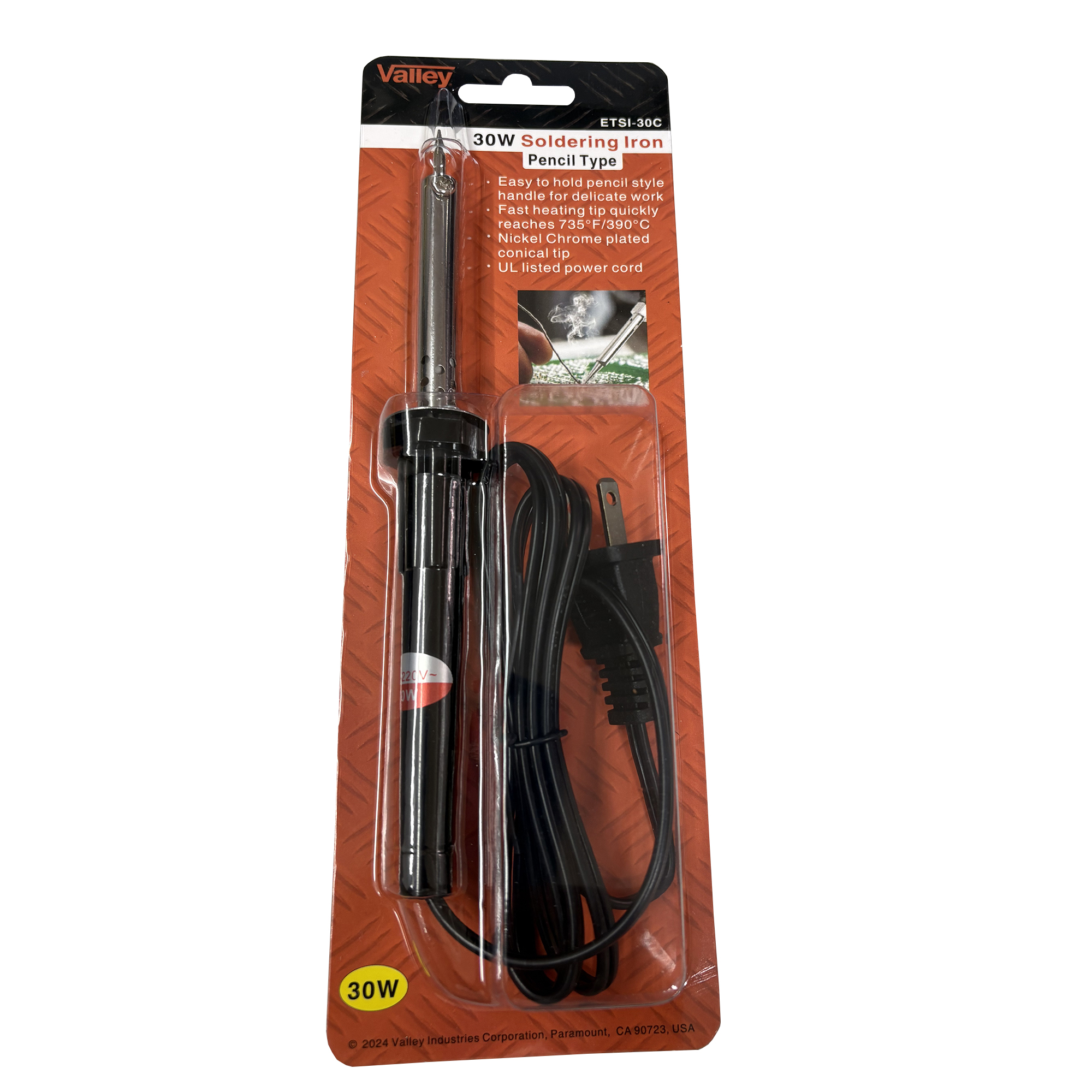 30W PENCIL TYPE SOLDERING IRON - Valley Industries Corporation