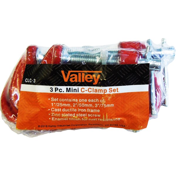 3 Pc Mini C Clamp Set 1 2 3 Valley Industries Corporation