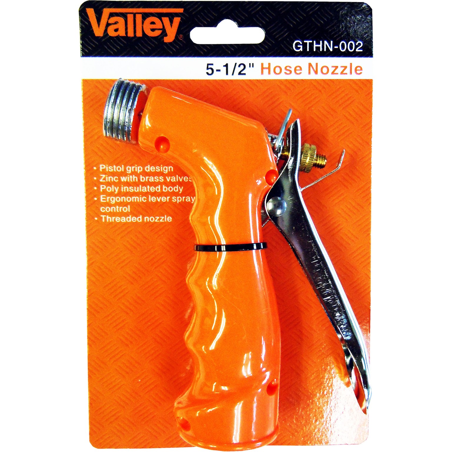 5.5" PISTOL GRIP HOSE NOZZLE, POLY JACKETED GRIP - Valley Industries ...