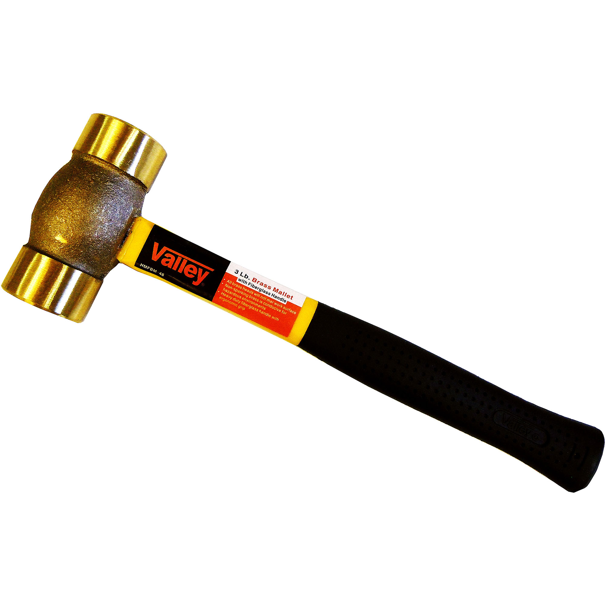3 LB. BRASS MALLET, FIBERGLASS HANDLE - Valley Industries Corporation