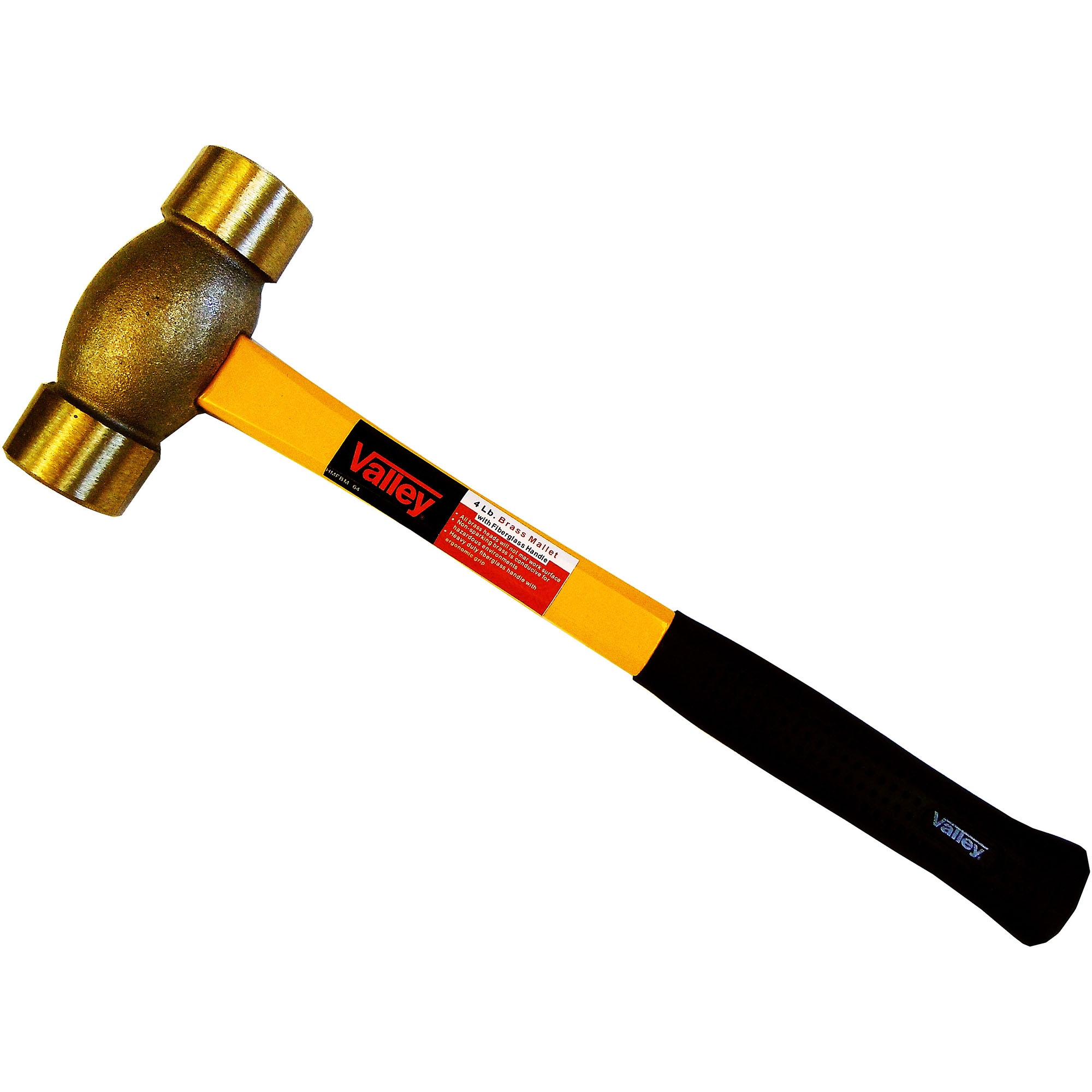 4 LB. BRASS MALLET, FIBERGLASS HANDLE - Valley Industries Corporation